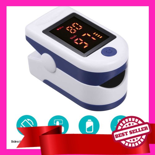 Fingertip Pulse Oximeter with LED Display Digital Oximeter Blood Oxygen Sensor Saturation SpO2 ...