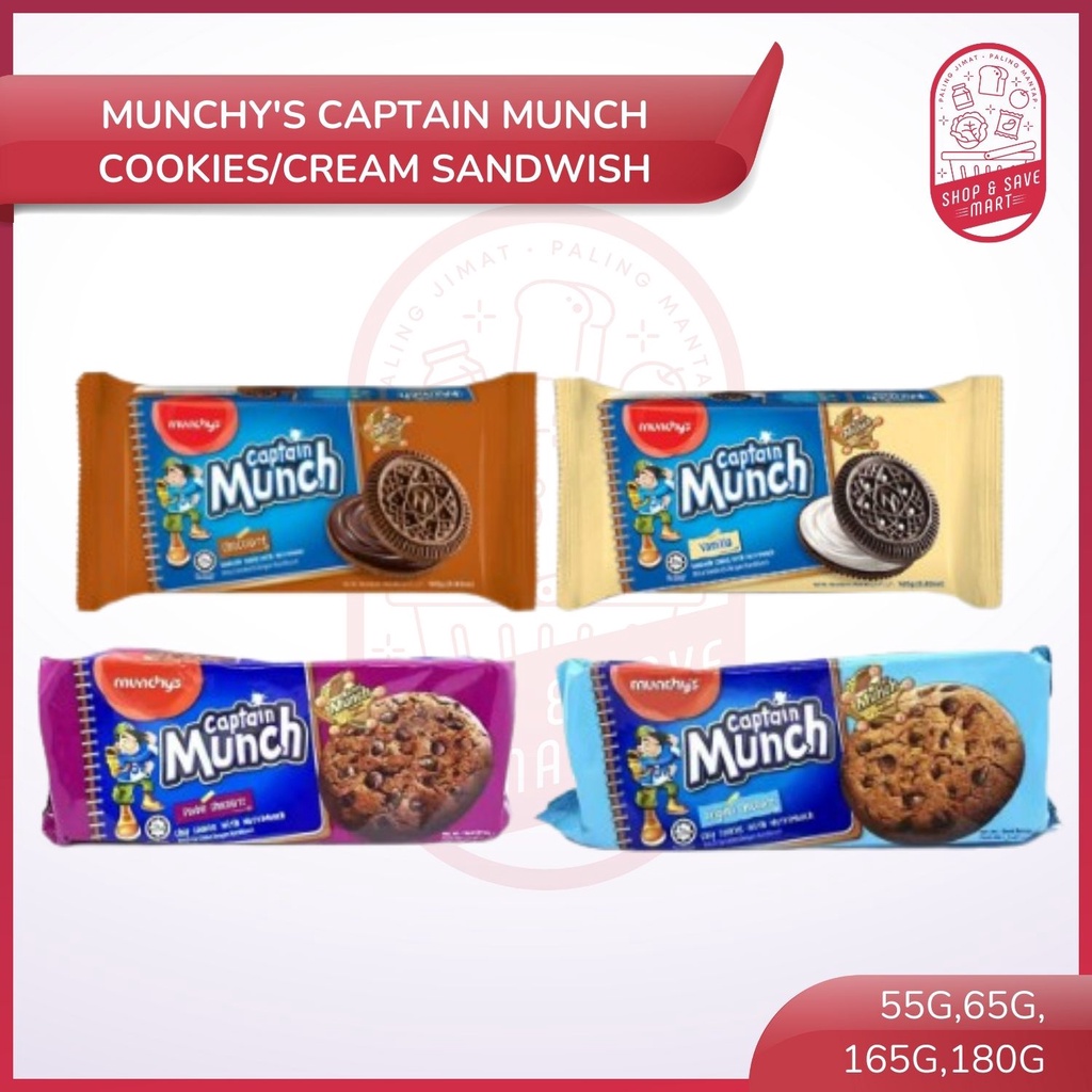 Munchy's Captain Munch Cookies Cream Sandwich - 165g (Flavor: Original ...