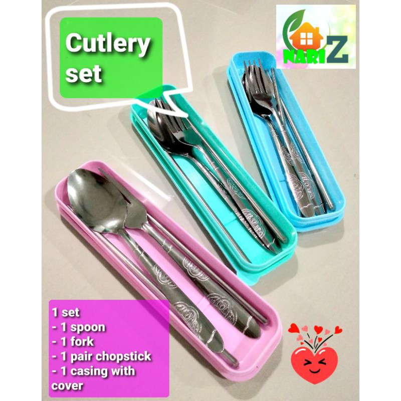 💥1 Set💥 kutleri set Sudu Garfu Set cutlery | Shopee Malaysia
