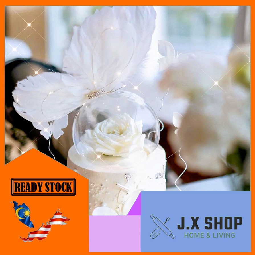 Feather Butterfly Cake Topper Fairy Lamp 3D Feather Big Wing Cake ...