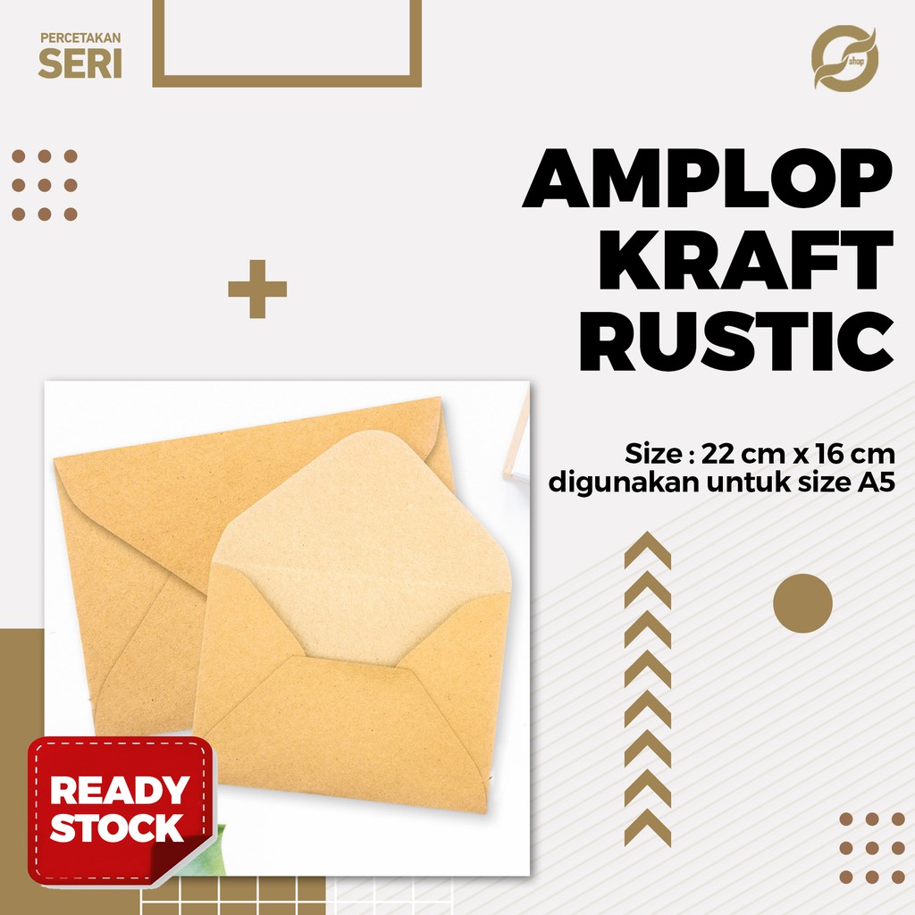 A5 rustic vintage Kraft paper Envelope Plain paper | Shopee Malaysia