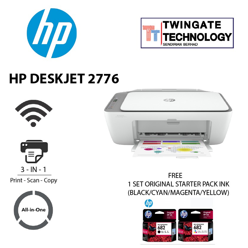 HP DeskJet 2776 Ink Advantage All-in-One Printer Wireless Print/Scan/Copy | Shopee Malaysia