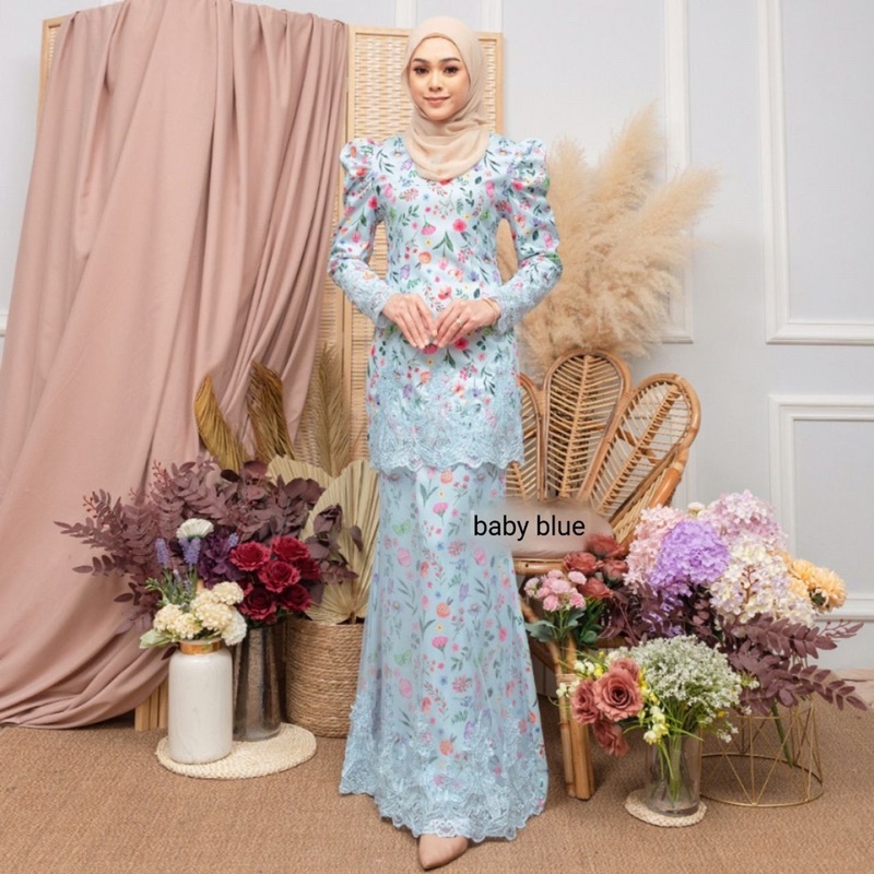 Baju kurung Raya ( modern bunga ) | Shopee Malaysia