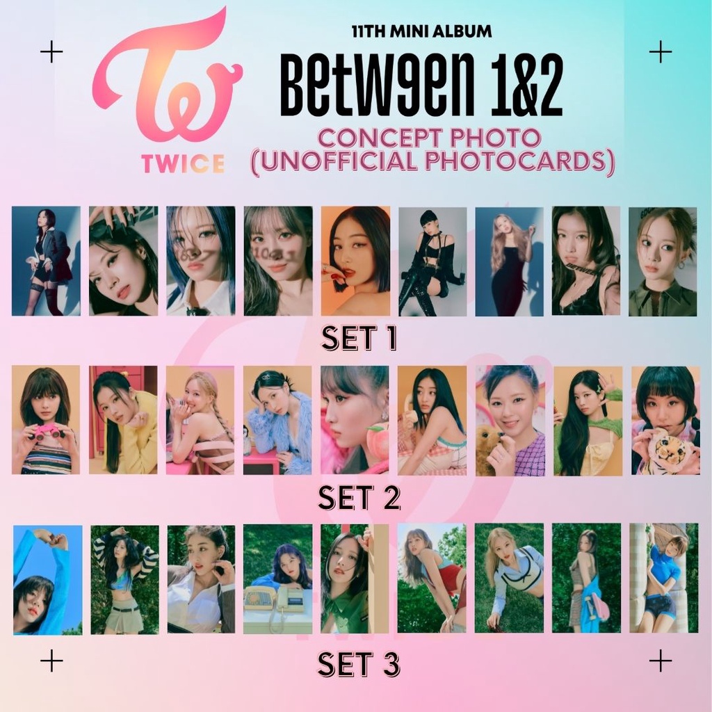 TWICE PHOTOCARD BETWEEN 1&2 ALBUM CONCEPT PHOTO - UNOFFICIAL PHOTOCARD AND PVC CARD (FAN MADE ...