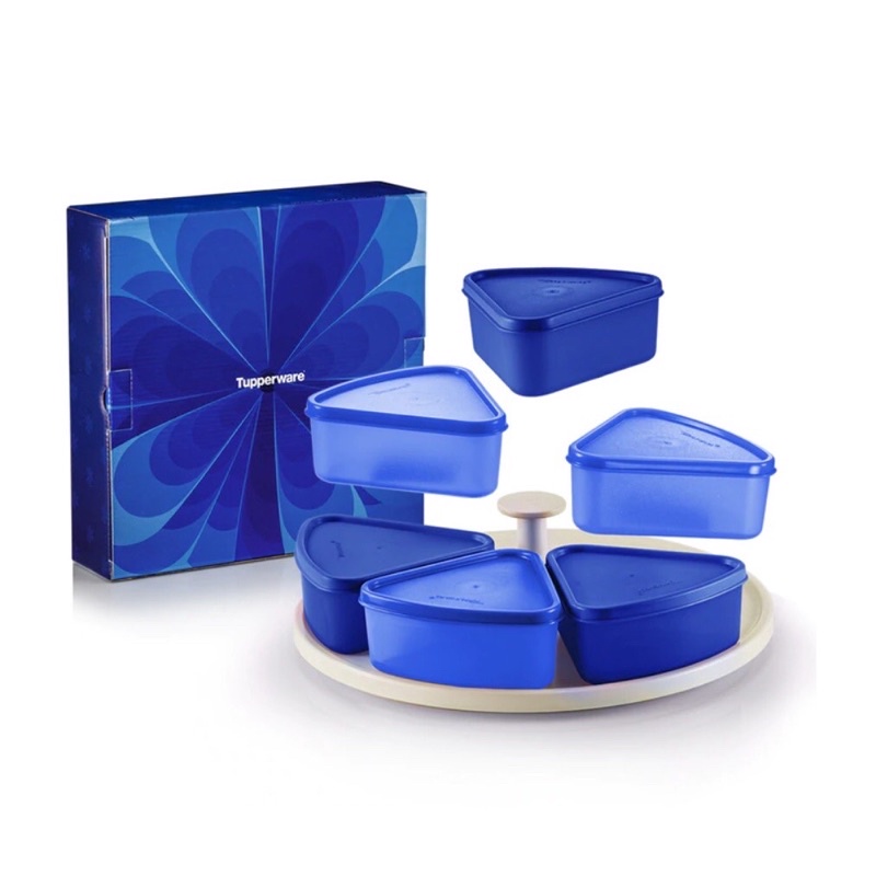 NEW Tupperware Modular Carousel Wedge Container (6) 200ml - Blue ...