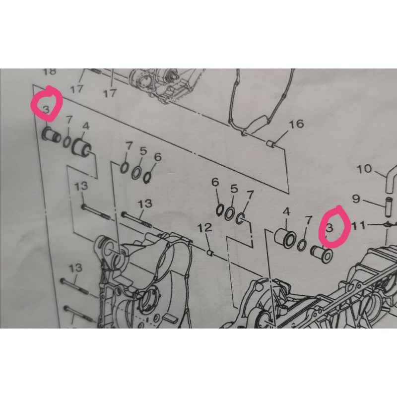 Original collar , circlip, oring , washer engine mounting Xmax 250 ...