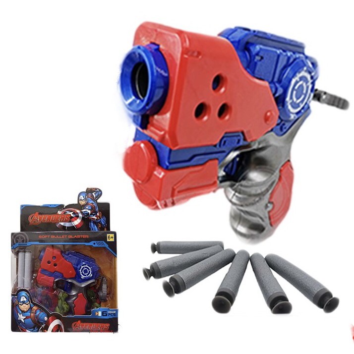 Avenger Spider-Man Iron Man Captain America Pistol Pendek dengan 6pcs ...
