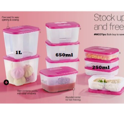 Tupperware: Freezermate Freezer mate FM Pink - 250ml / 650ml / 1.0L/1 ...