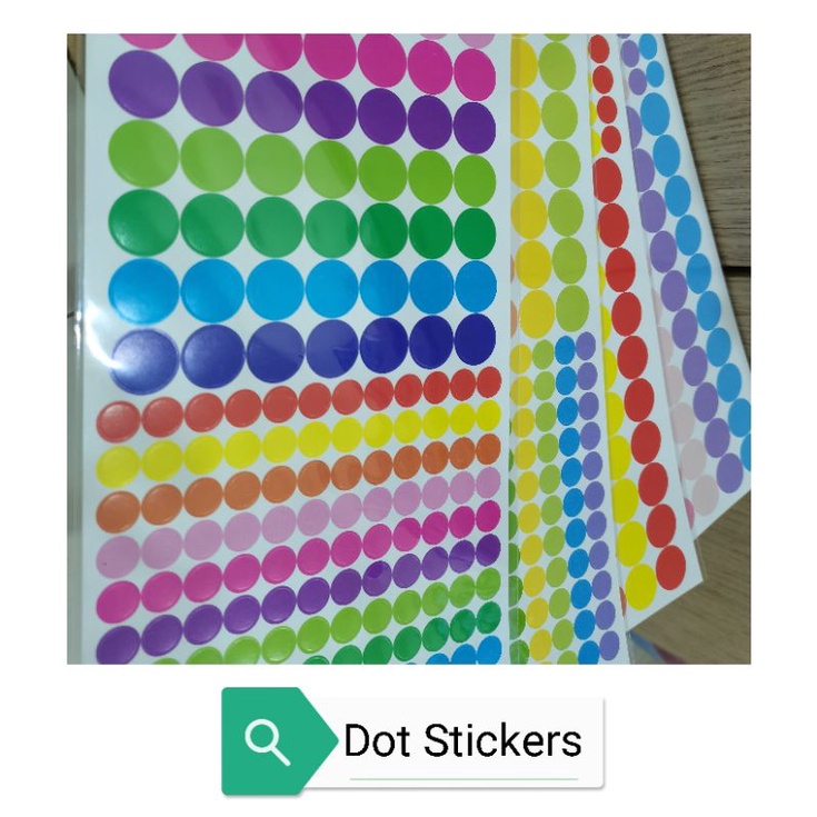 ★ReadyStock★83pcs / 202pcs Dot Stickers⭕ Round Dot Colourful Stickers ...