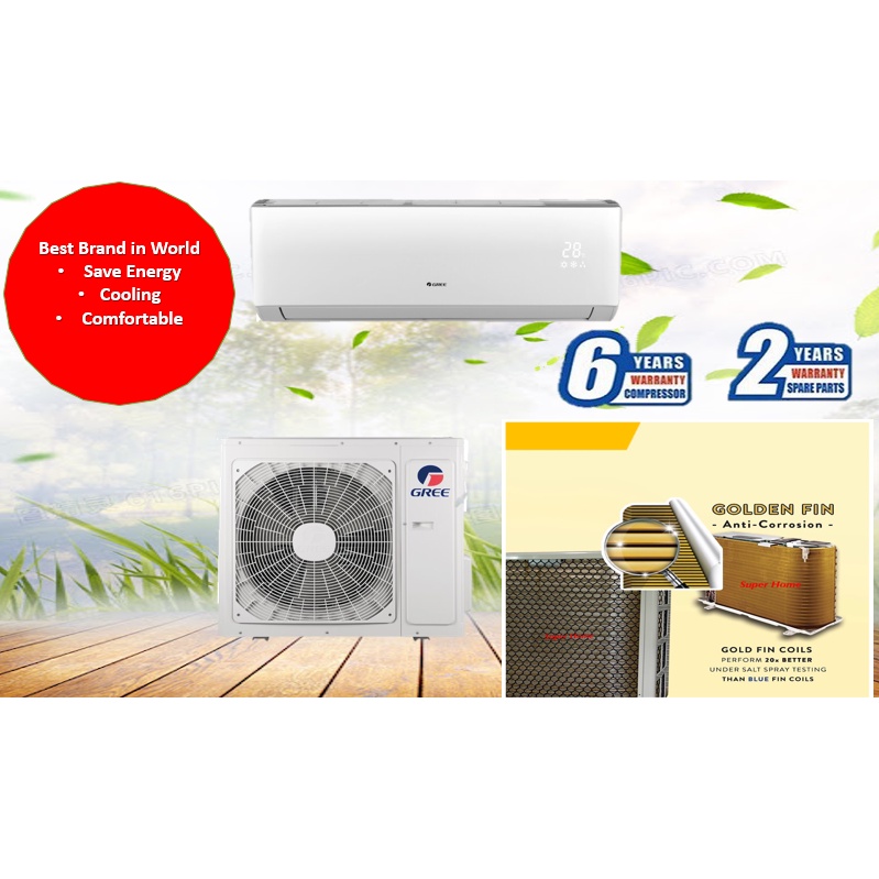 Gree R32 Non-Inverter Split Air Conditioner 1.0HP / 1.5HP / 2.0HP ...