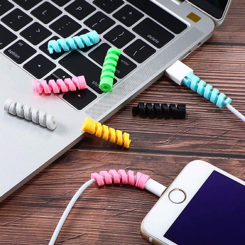 Silicone Spring Twist Colourful Usb Data Cable Protector Protection ...
