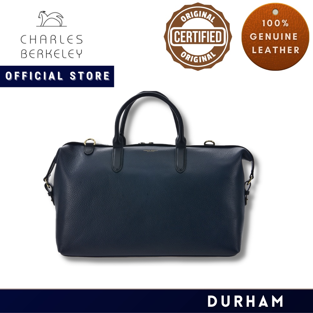 Charles Berkeley DURHAM Genuine Leather Travel Bag Duffel Bag Business ...