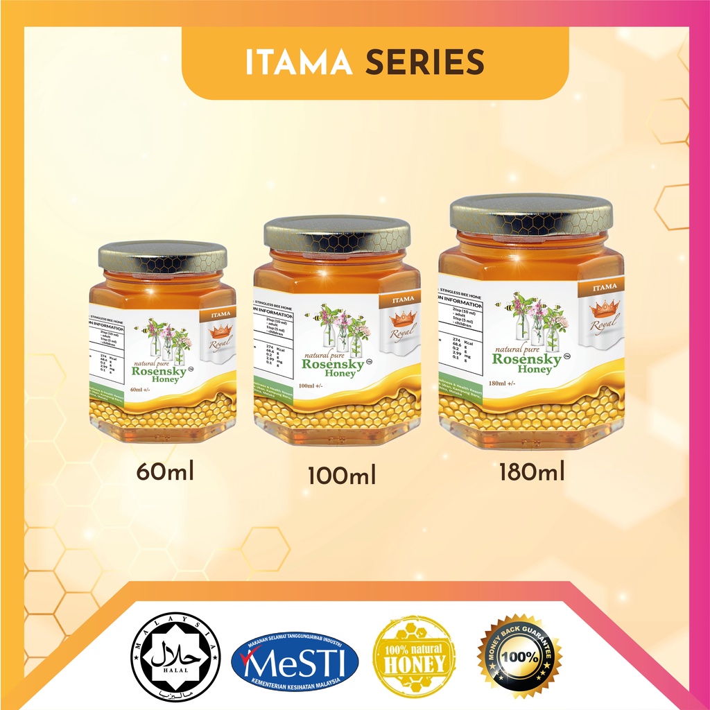 Rosensky® Stingless Bee Honey Itama - 60ml/100ml/180ml (Madu Kelulut ...