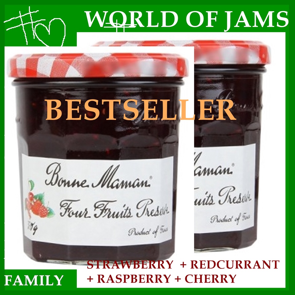 Combo 02 Jam x 04 FRUITS (RED Raspberry, Cherry, Raspberry, STRAWBERRY ...