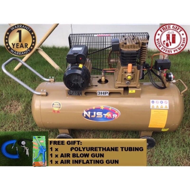 NJSTAR NJS1503i 3HP 150Liter BELT DRIVEN Air Compressor NAW-7150G (FREE ...