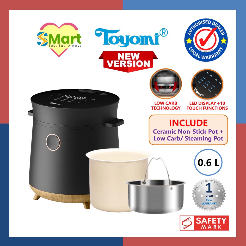 Toyomi 0.6L Low Carb Micro-Com Rice Cooker [RC 1506LC] | Shopee Malaysia