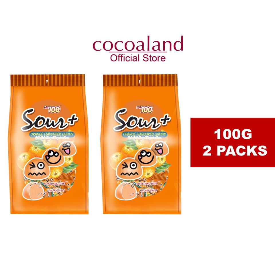 Lot 100 Sour + Gummy Orange (100g x 2 Packs) | Shopee Malaysia