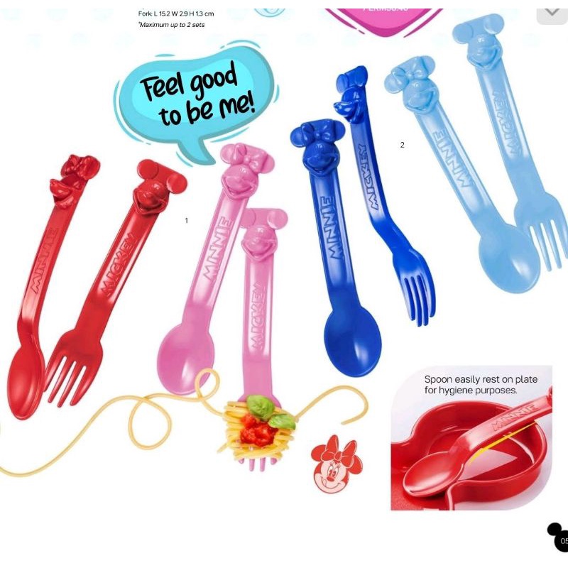 Tupperware Mickey &Minnie Spoon Set | Shopee Malaysia