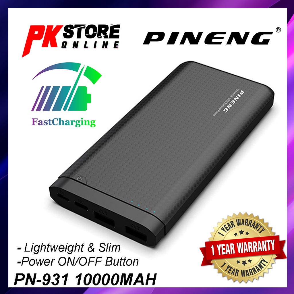 PINENG PN-931 10000MAH LITHIUM POLYMER POWER BANK | Shopee Malaysia