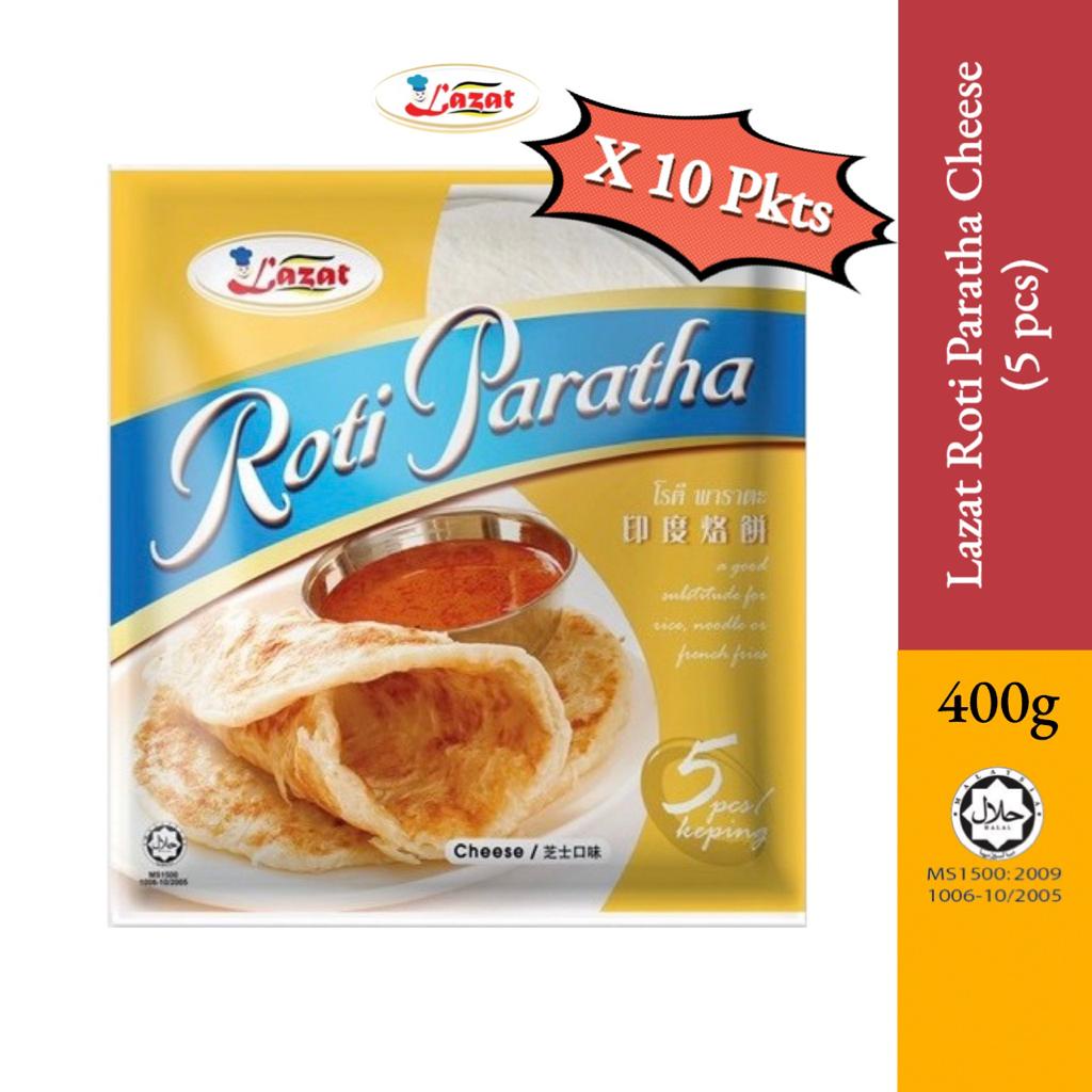 Lazat Roti Paratha / Canai Frozen Cheese (5pcs x 10 packs x 400gm ...