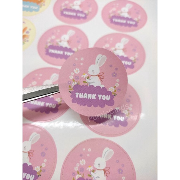 Thank You Stickers Round Shape / Birthday Sticker Sticker Hari jadi ...