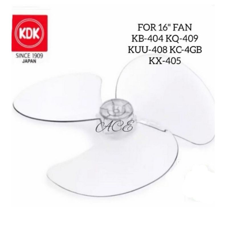 KDK Fan Blade 16" For Table,Wall,Stand,Auto Fan KB-404 , KU-408 etc ...