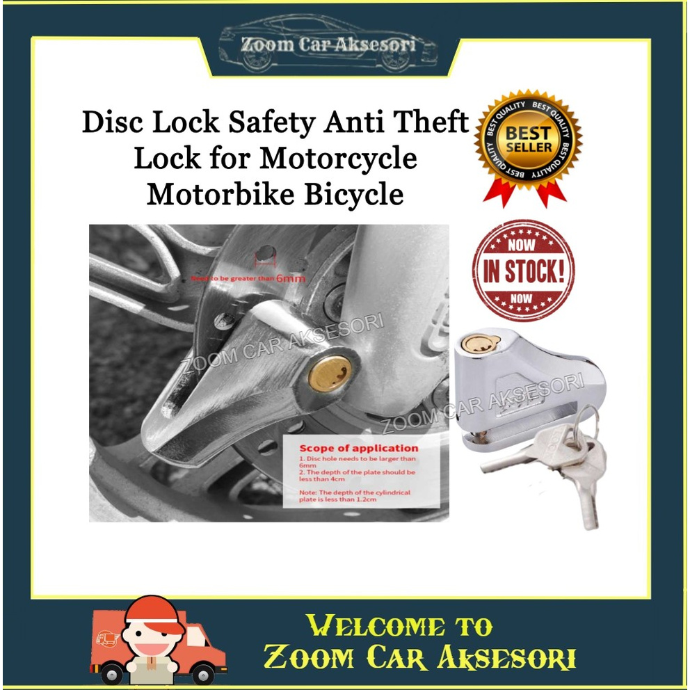 MOTOR LOCK Disc Lock Safety Anti Theft Lock for disc brake Lock ...