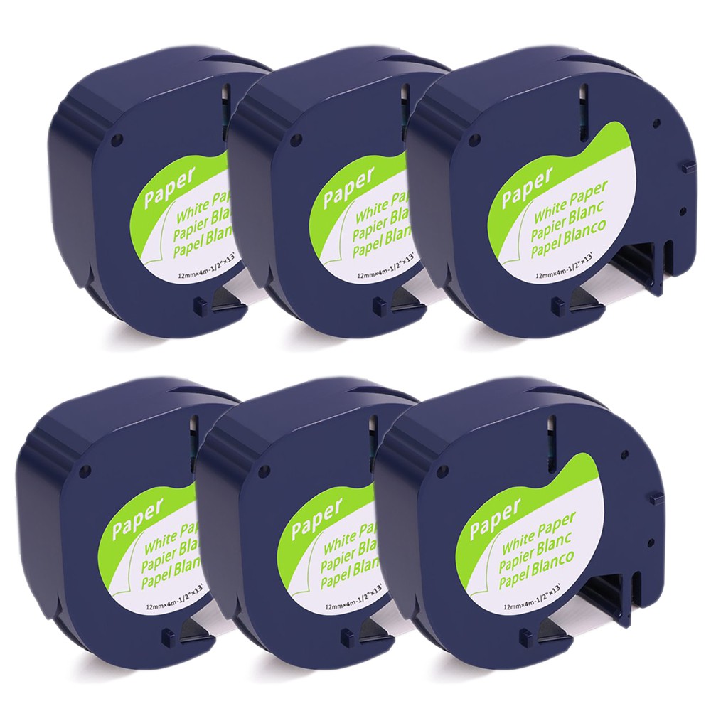 6 Pack Equivalent Dymo Letratag Label Tape Paper Refills 91330 10697 ...