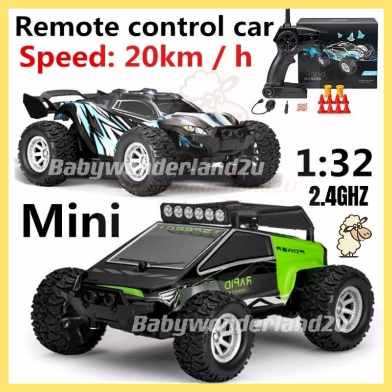 1:32 High Speed MINI RC Car 2.4Ghz 2WD Remote Control Racing Car Kereta ...