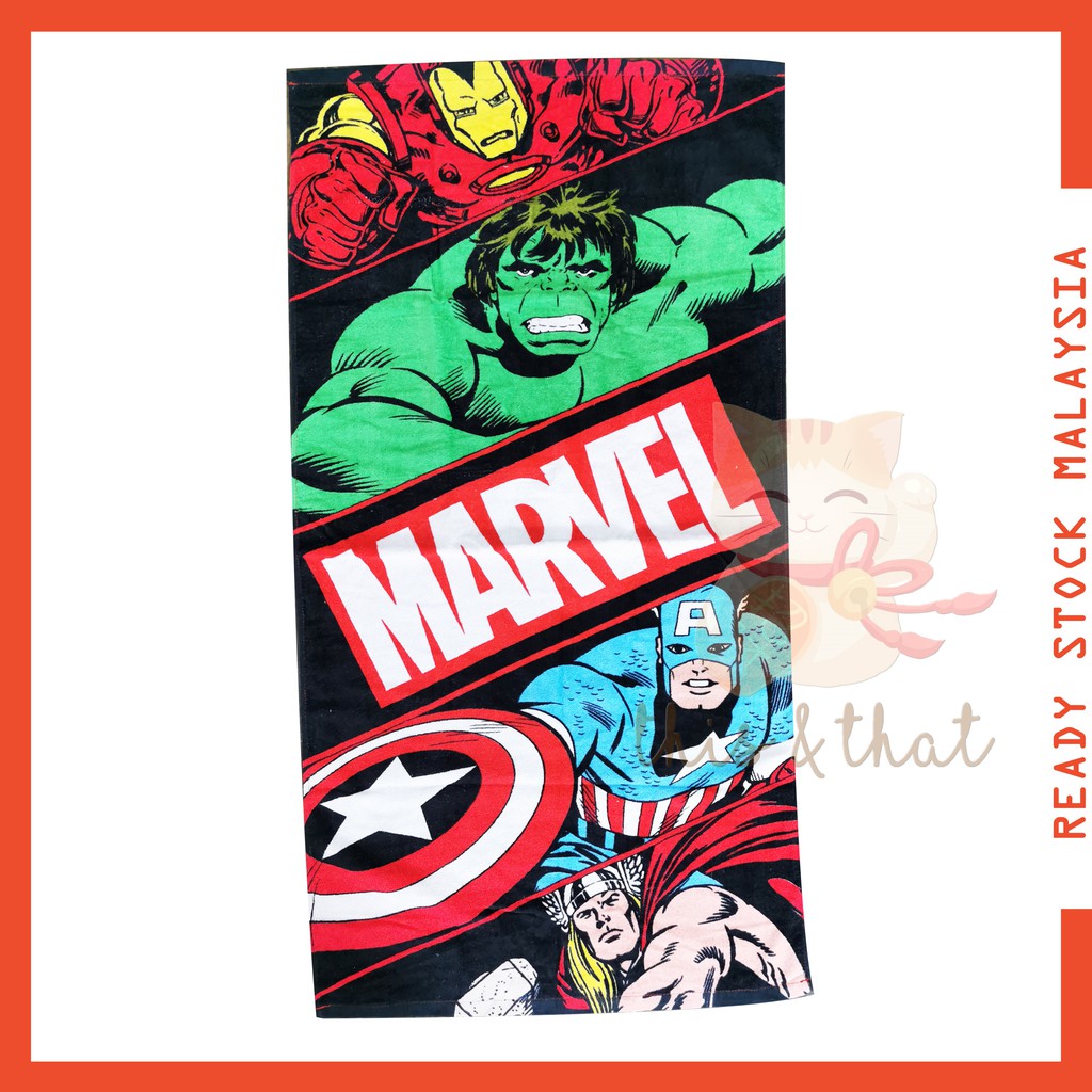 Marvel Cartoon ⭐ 100% Cotton Bath Towel 60x120cm | Shopee Malaysia