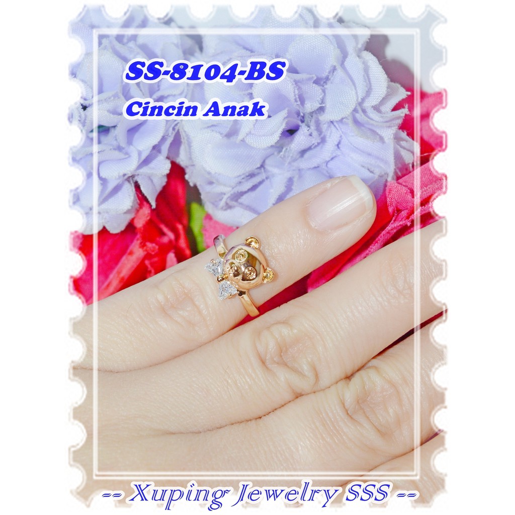 Original Xuping Brand SS-8104-BS Bear Children's Gold Plated Ring ...