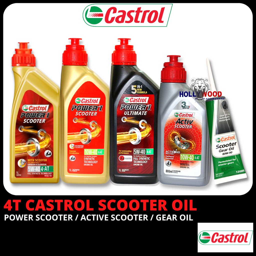 CASTROL SCOOTER ACTIV POWER-1 10W40 ULTIMATE 5W40 FULLY SYNTHETIC EGO ...