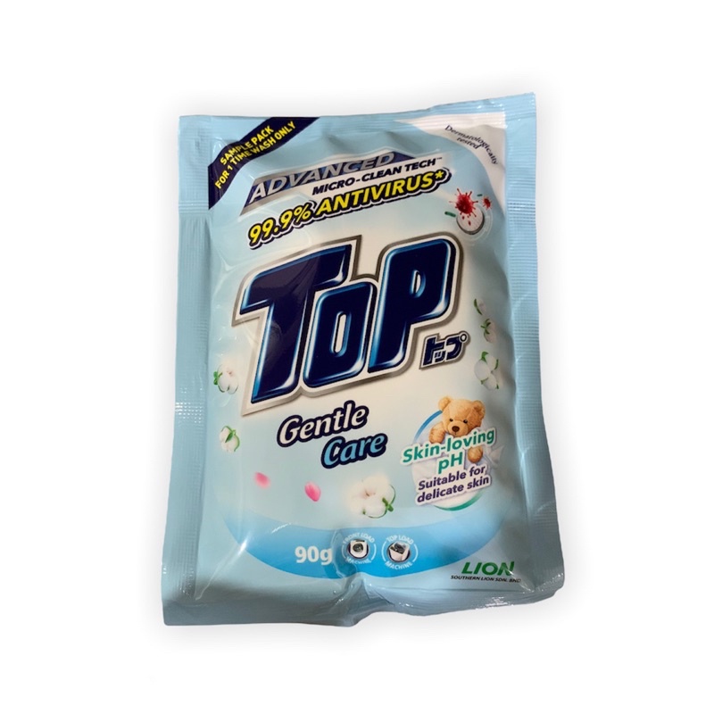 Top Gentle Care Laundry Detergent 90 Gram (Sample Pack) | Shopee Malaysia