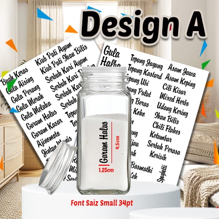 74Pcs Sticker Dapur, Label Spice, Kitchen Sticker, Spice Sticker ...