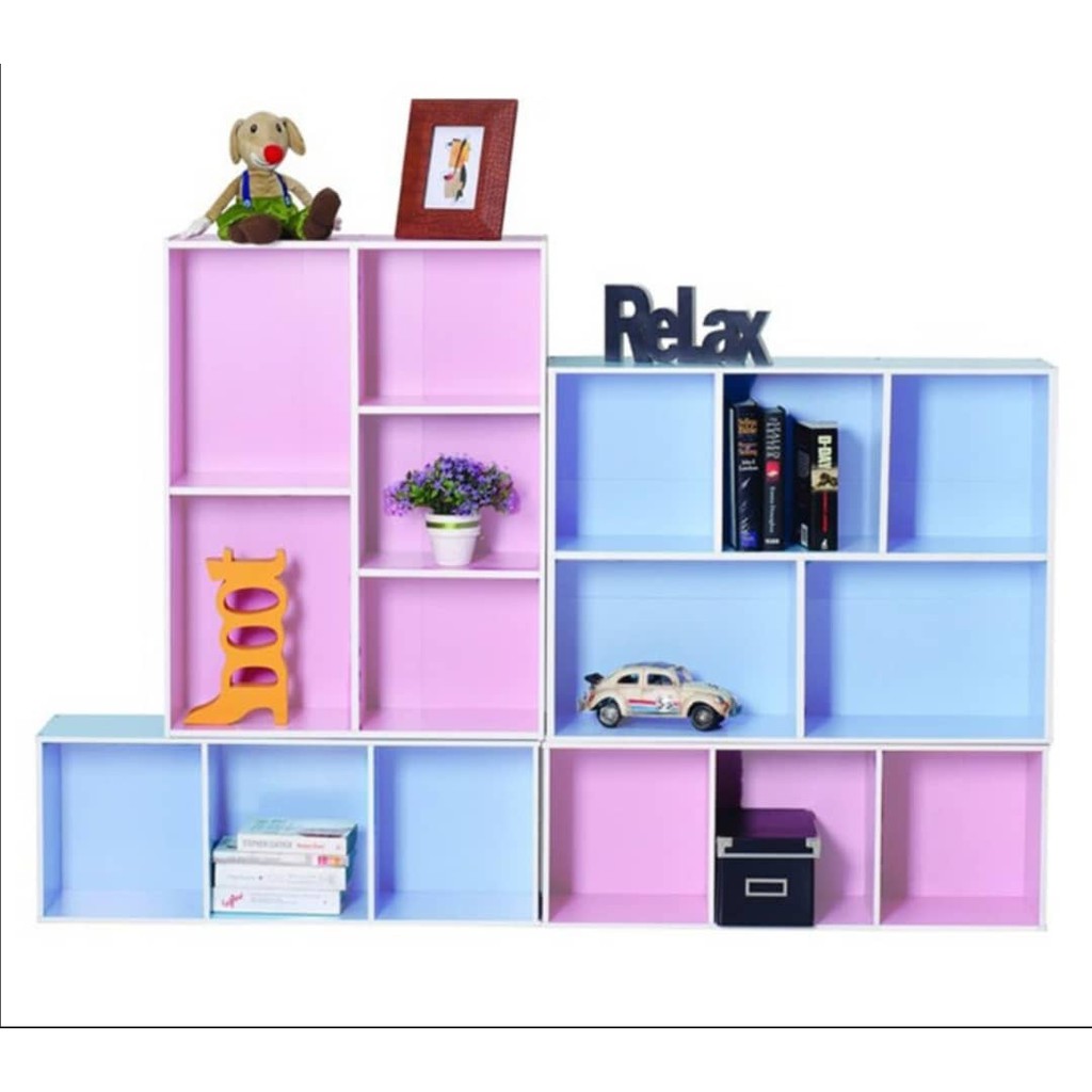 5 Open Compartments Utility Shelf / Book Shelf / Colour Box / Rak Buku ...