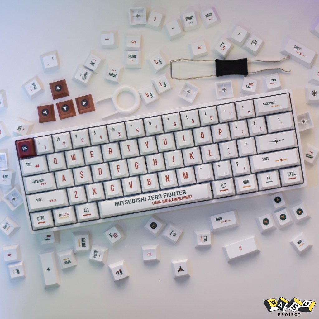 Mitsubishi ZERO FIGHTER Keycap Set | Pbt Dye Sub | Cherry Profile | 132 ...