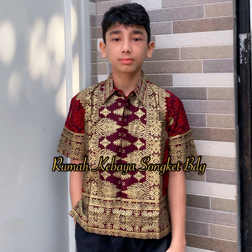 KEMEJA CHILDREN'S SHIRT WITH PALEMBANG SONGKET MOTIF/COUPLE DIANDRA ...