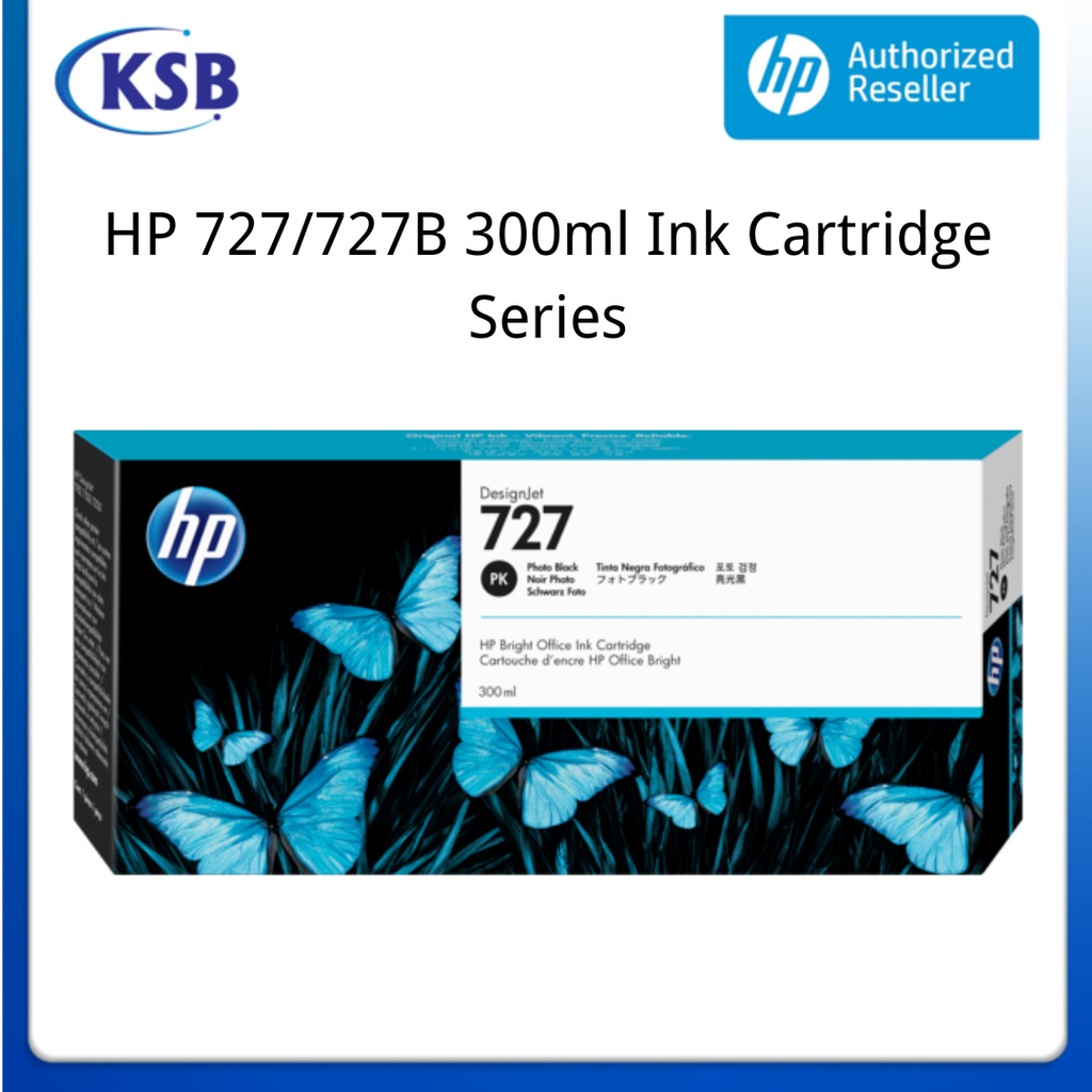 HP 727/727B 300-ml Ink Cartridge Series ( 3WX19A | 3WX20A | 3WX21A | F9J76A | F9J77A | F9J78A ...