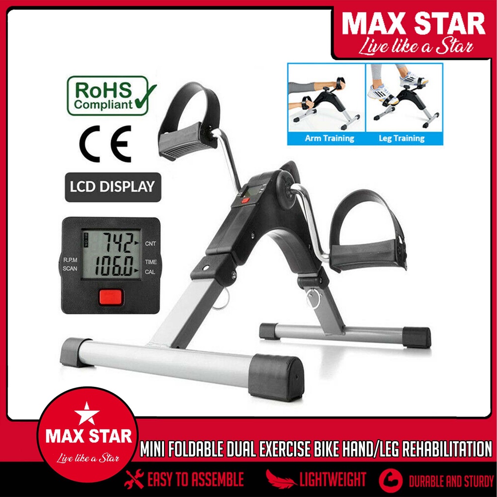 Max Star Mini Pedal Exerciser Bike Leg Muscle And Arm Muscles Training ...