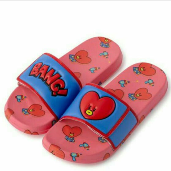 Bt21 Official Naver Line Friends Store Velcro Flip Sandals | Shopee ...