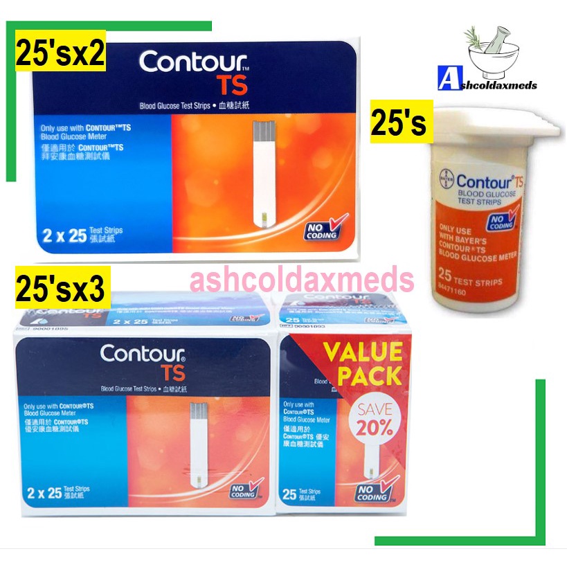 Bayer Contour TS Test Strip 25'S or 25'SX2 or 25'SX3 EXP08/2026 ...
