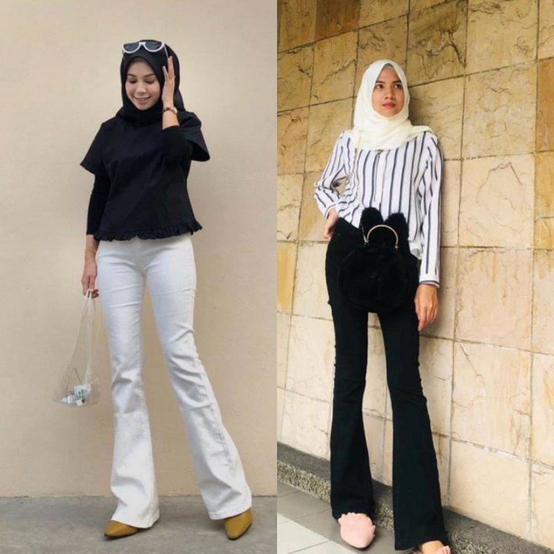 🔥ready stock🔥 bootcut jeans kain stretchable dgn terbaik 🔥🔥 | Shopee ...