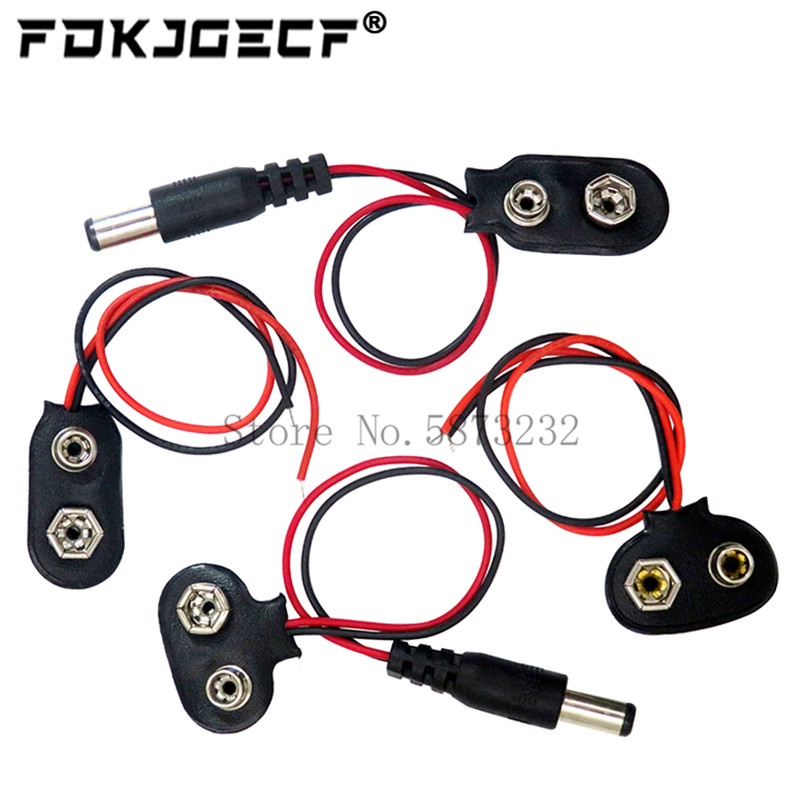 DC 9V Battery Button Power Cable Battery Buckle Snaps Power Cable ...