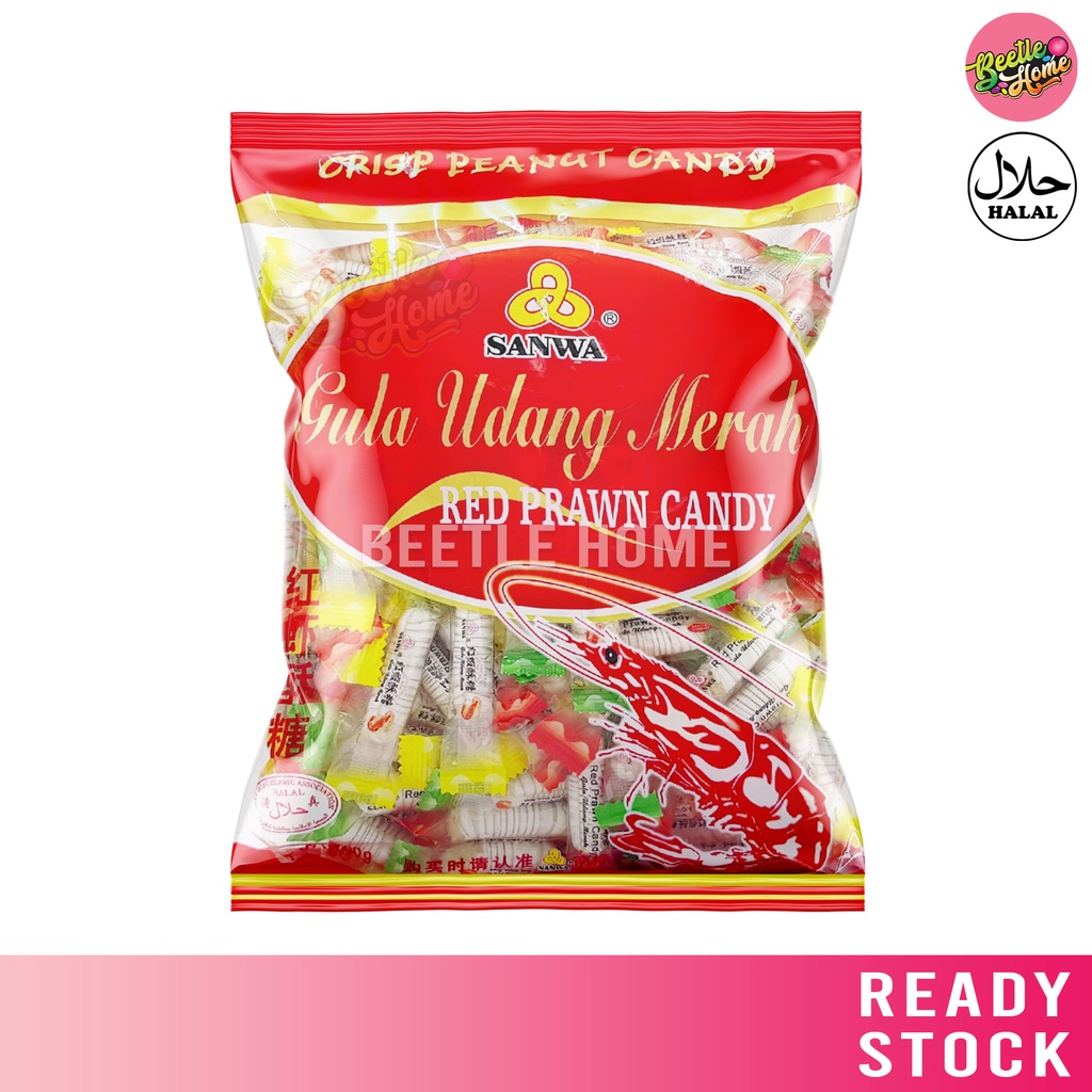 【Big 700G】Sanwa Red Prawn Candy Gula Udang Merah Crispy Peanut Candy 虾糖 ...