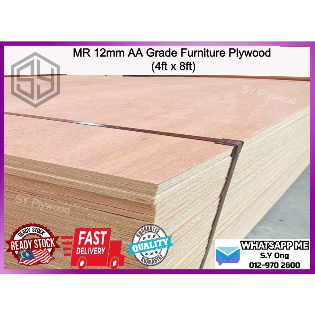 MR Plywood 12mm (4ft x 8ft) AA grade Furniture quality (LW Indonesia ...