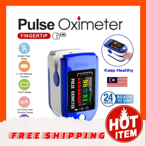 [READY STOCK + FREE GIFT ] Easy Oxymeter Household Finger Oximeter Pulse Rate Perfusion Index ...