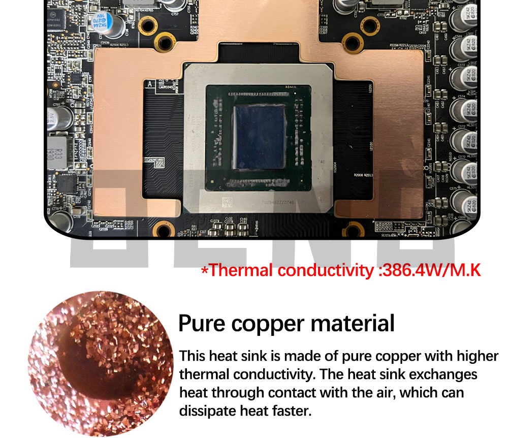 GPU RAM Copper Heat Sink For Radiator Memory Miner RTX 3090 3080 3070 ...