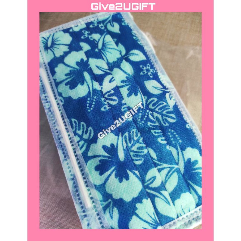 Aqua Blue🌀/Floral Pink🌺/Blue💙Medicos Bunga Raya 4 ply Surgical Face ...
