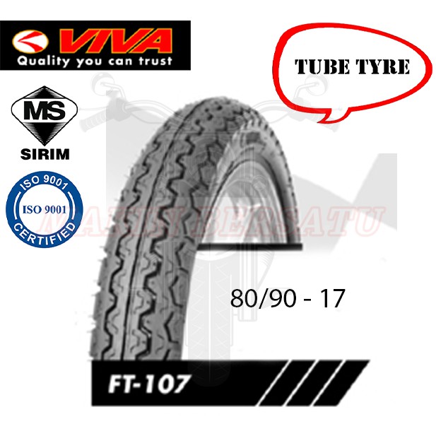 VIVA Tayar Tube Motor (BUNGA TT) FT107 Tyre (80/90-17) SIRIM/ISO ...