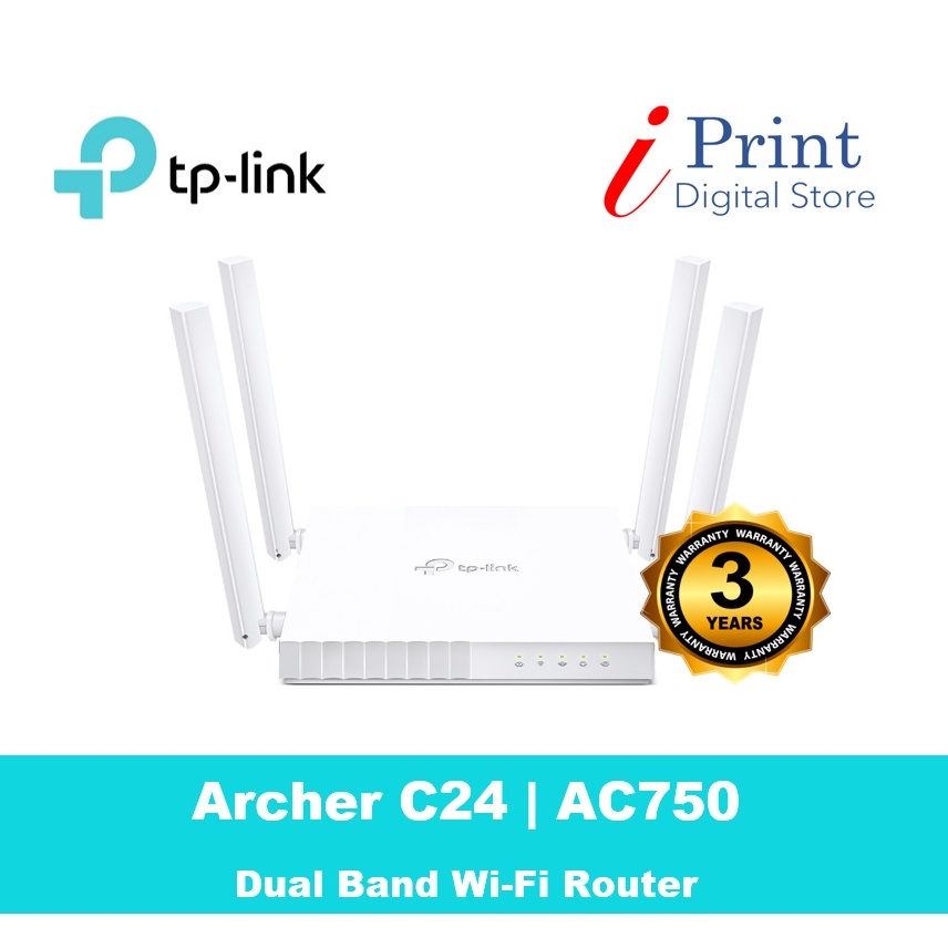 TP-Link Archer C24 / AC750 Dual Band Wireless WiFi Extender / Access Point / Router | Shopee ...